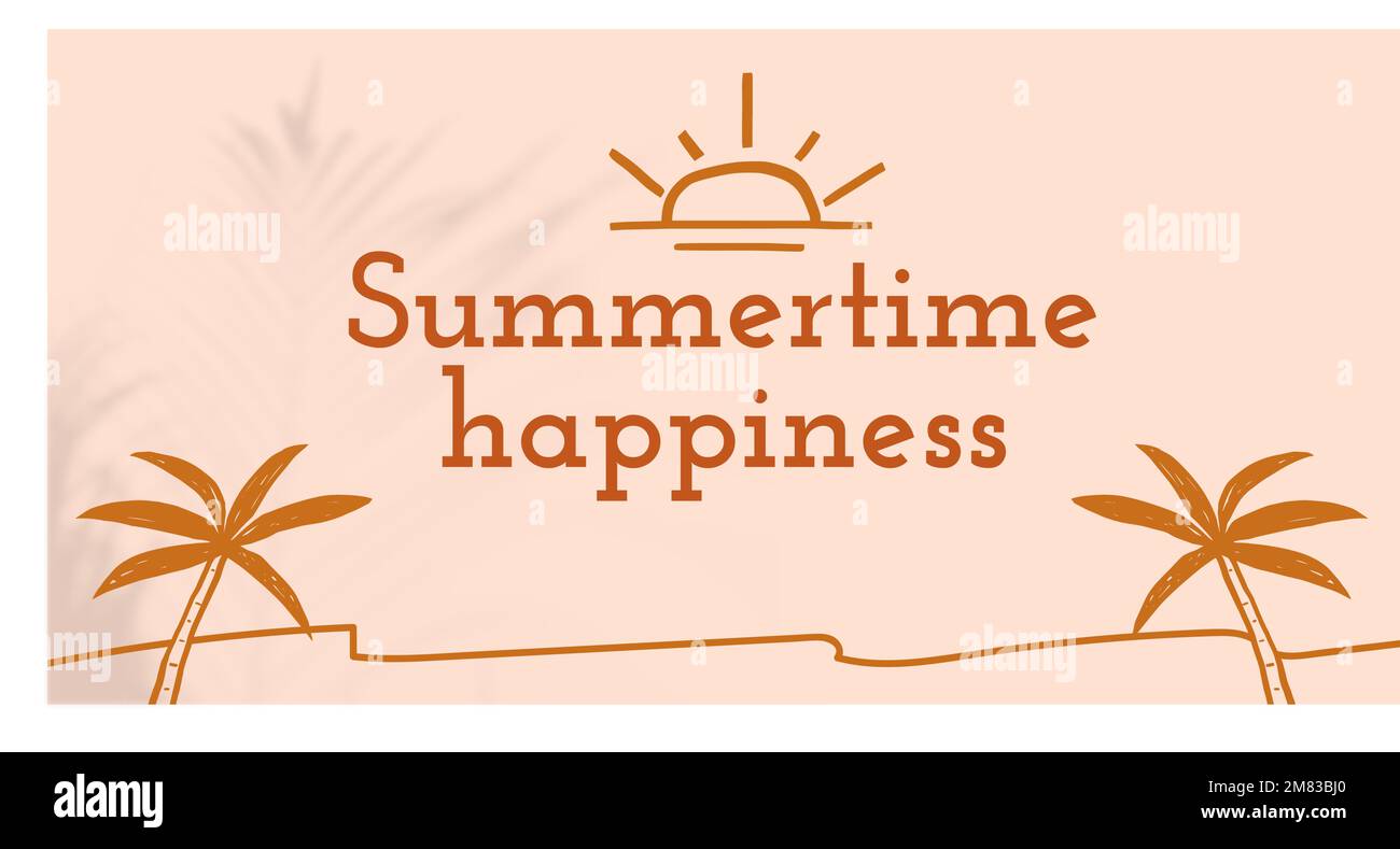 Summertime happiness editable template vector social media banner Stock ...