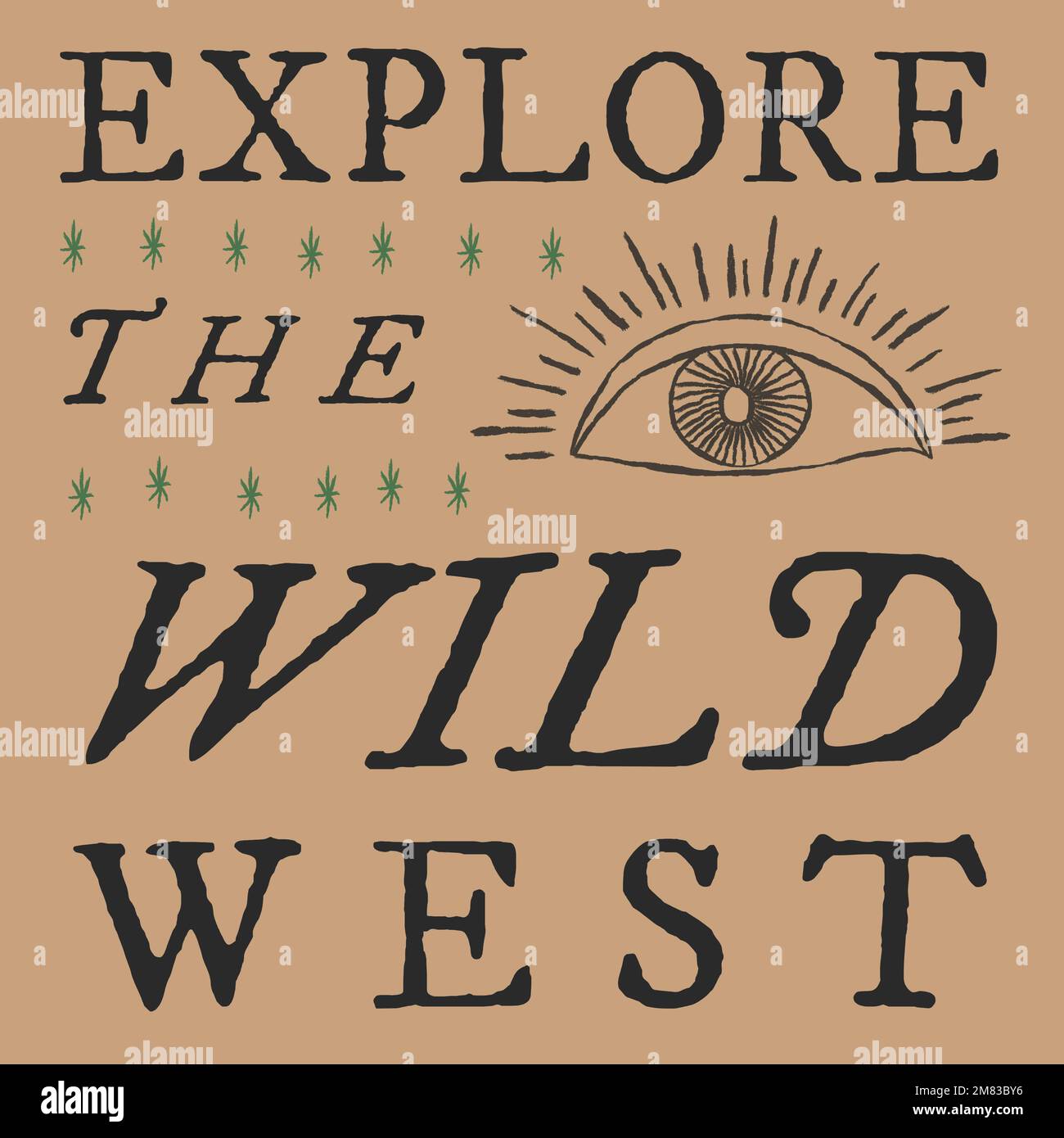 Vintage social media template vector with eye illustration, explore the ...