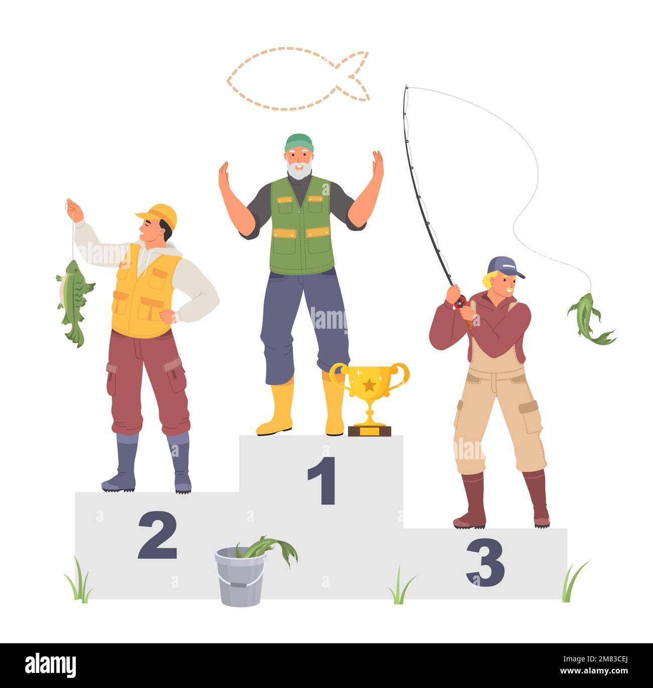 Fishers competition vector sport trophy and winner Stock Vector Image ...