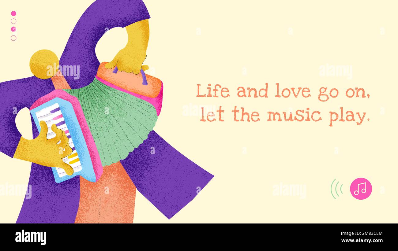 Musician banner template vector flat design with inspiring musical ...