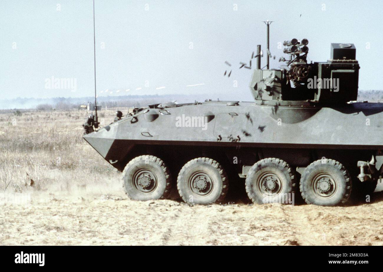 An LAV-25 light armored vehicle with an experimental turret installed ...
