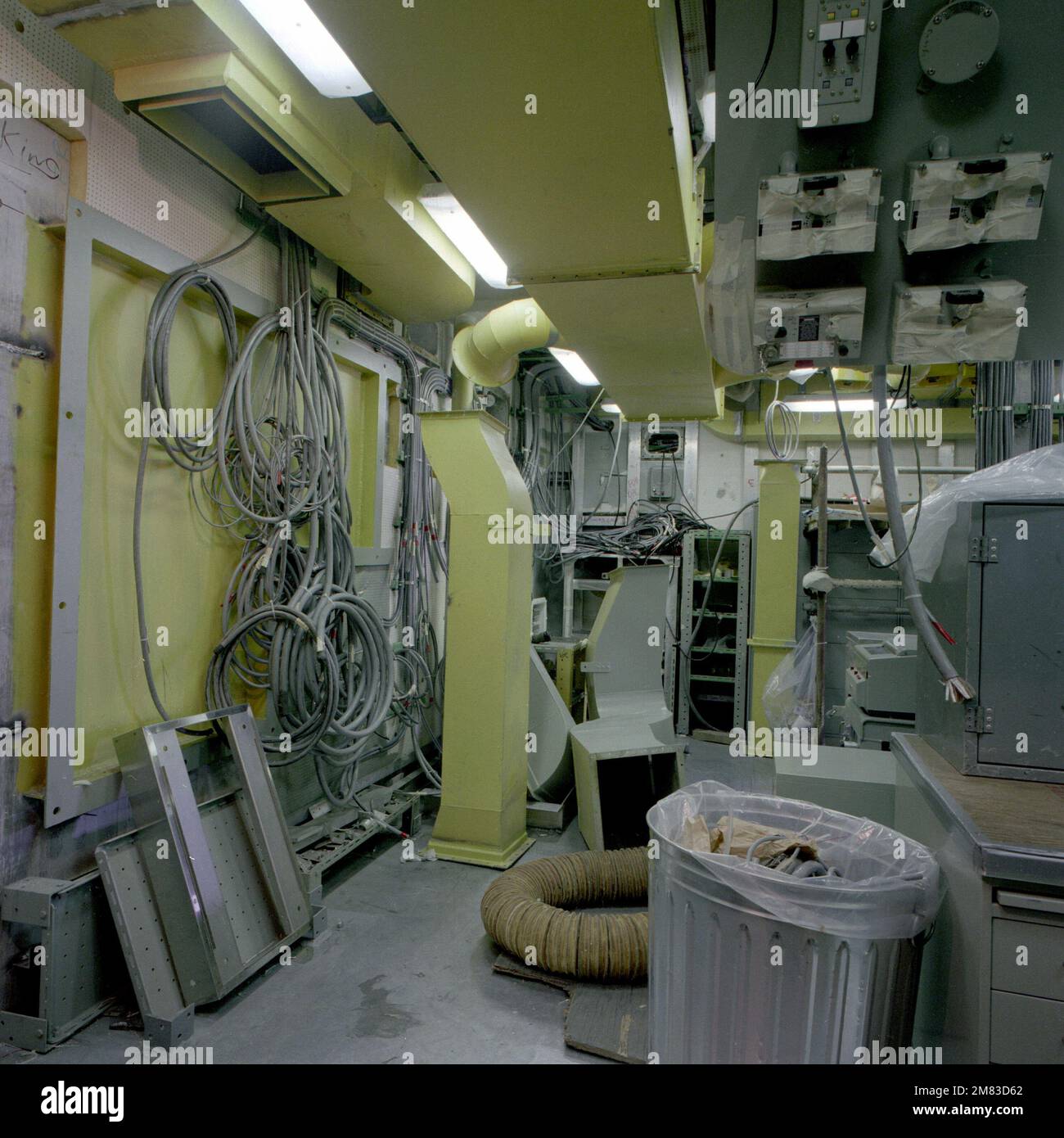 A view of the communications center aboard the guided missile frigate ...