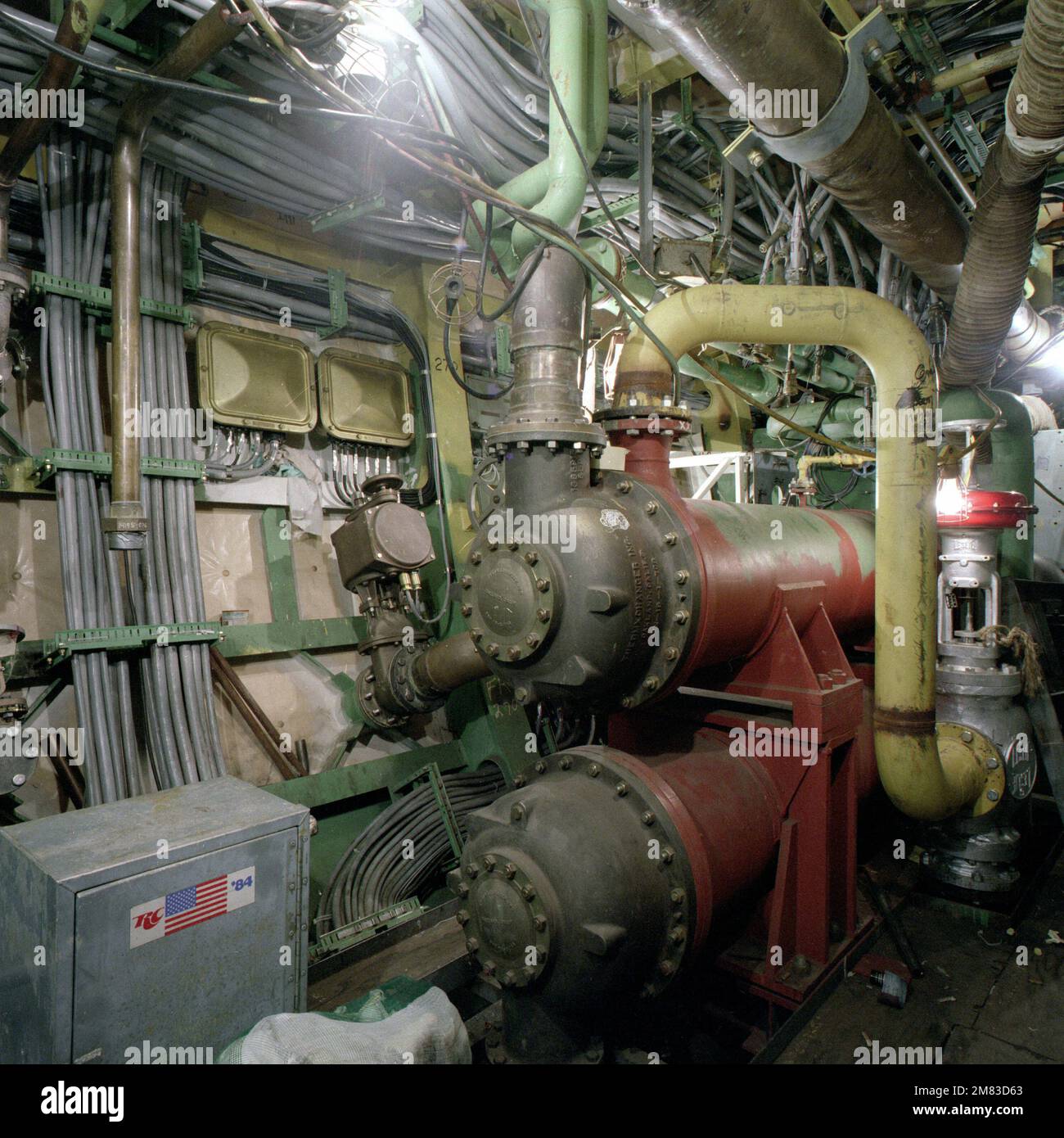 A view of the main engine room aboard the guided missile frigate RODNEY ...
