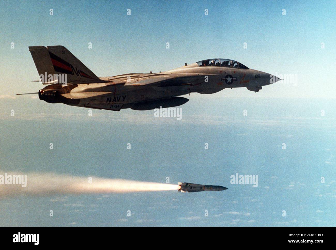 An air-to-air right view of an F-14 Tomcat aircraft from Fighter ...