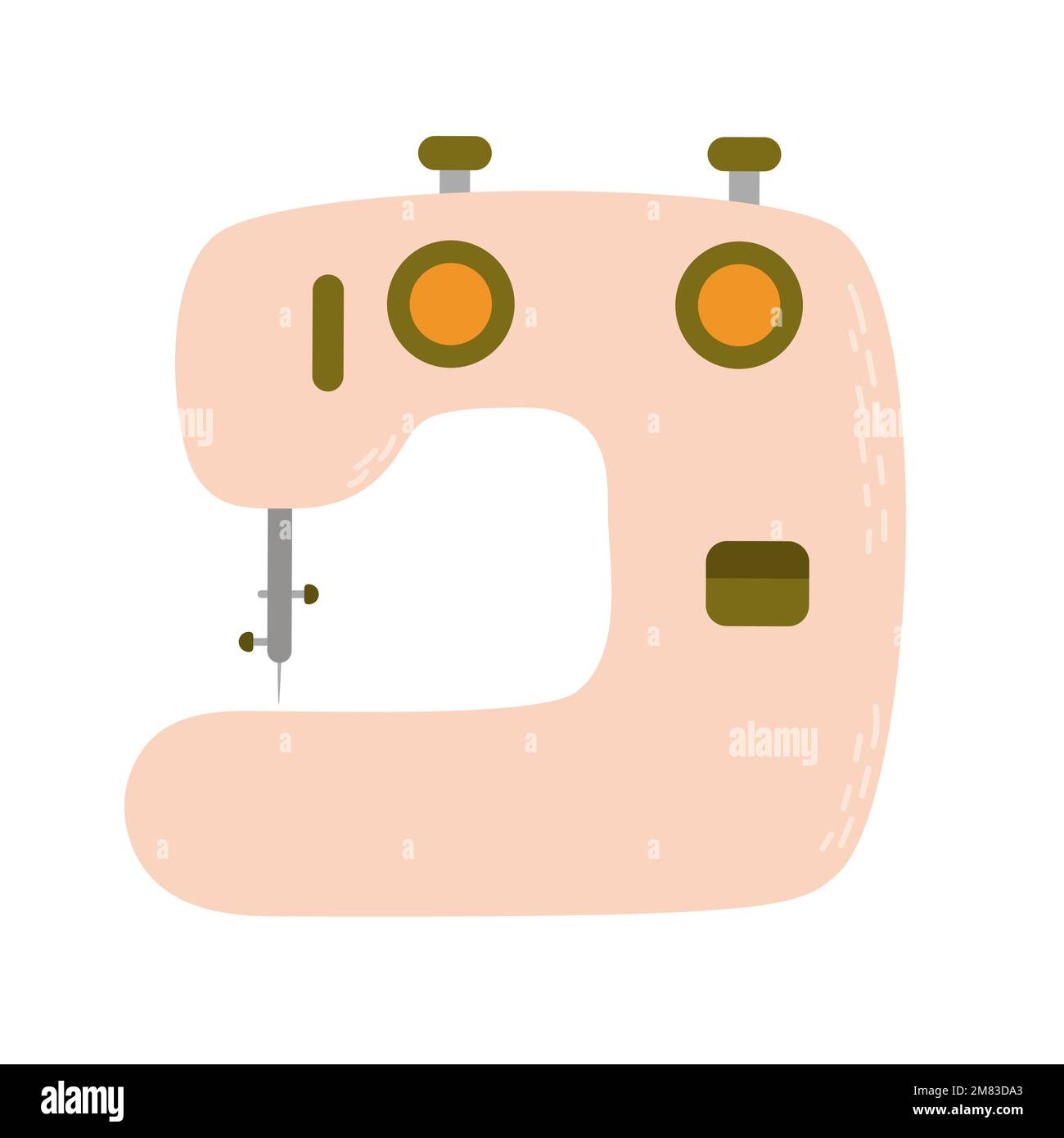 Sewing machine. Knitting tool. Hobby time, handmade things Stock Vector ...