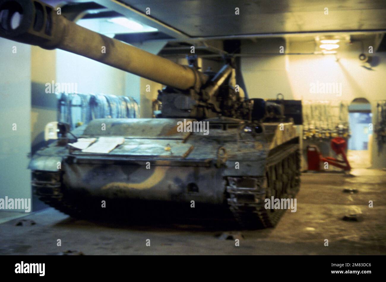 A 6th Marine Amphibious Brigade M110A2 203 mm self-propelled howitzer ...