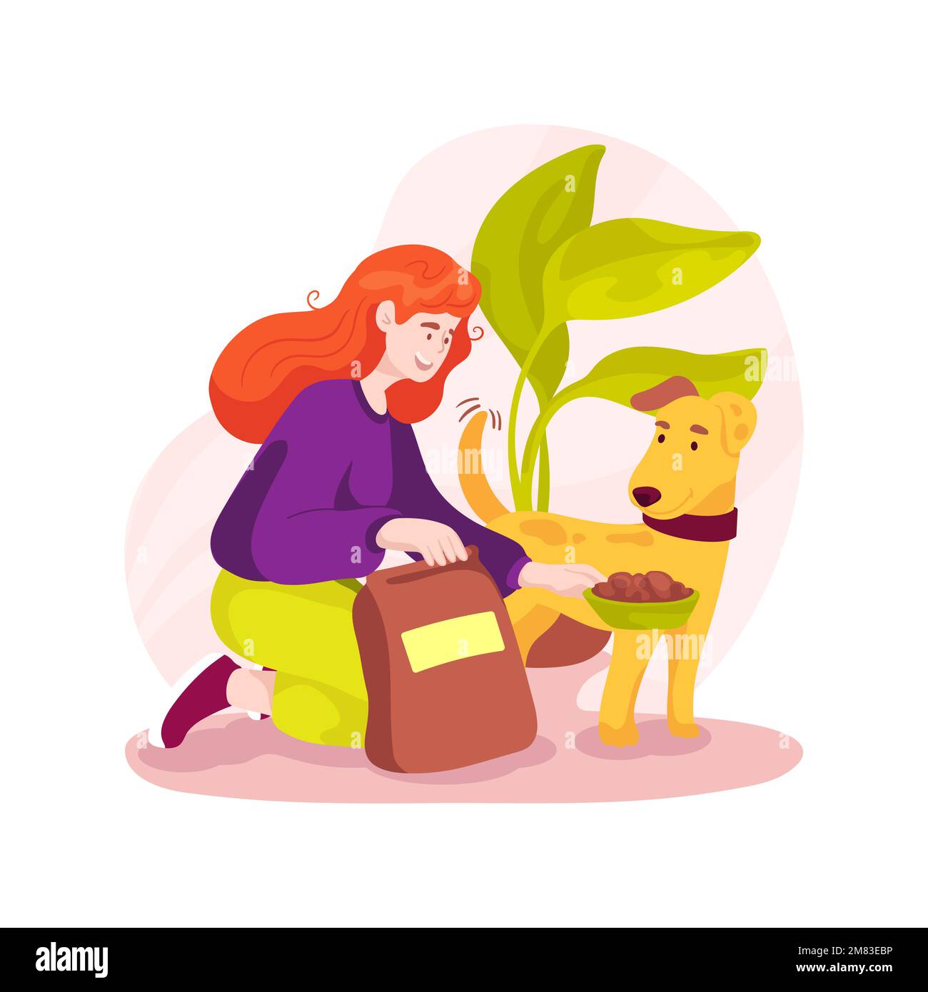 Feeding a dog isolated cartoon vector illustration Stock Vector Image ...