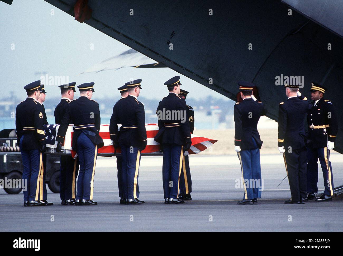 U.S. Army pallbearers prepare to carry the casket of MAJ. Arthur D ...