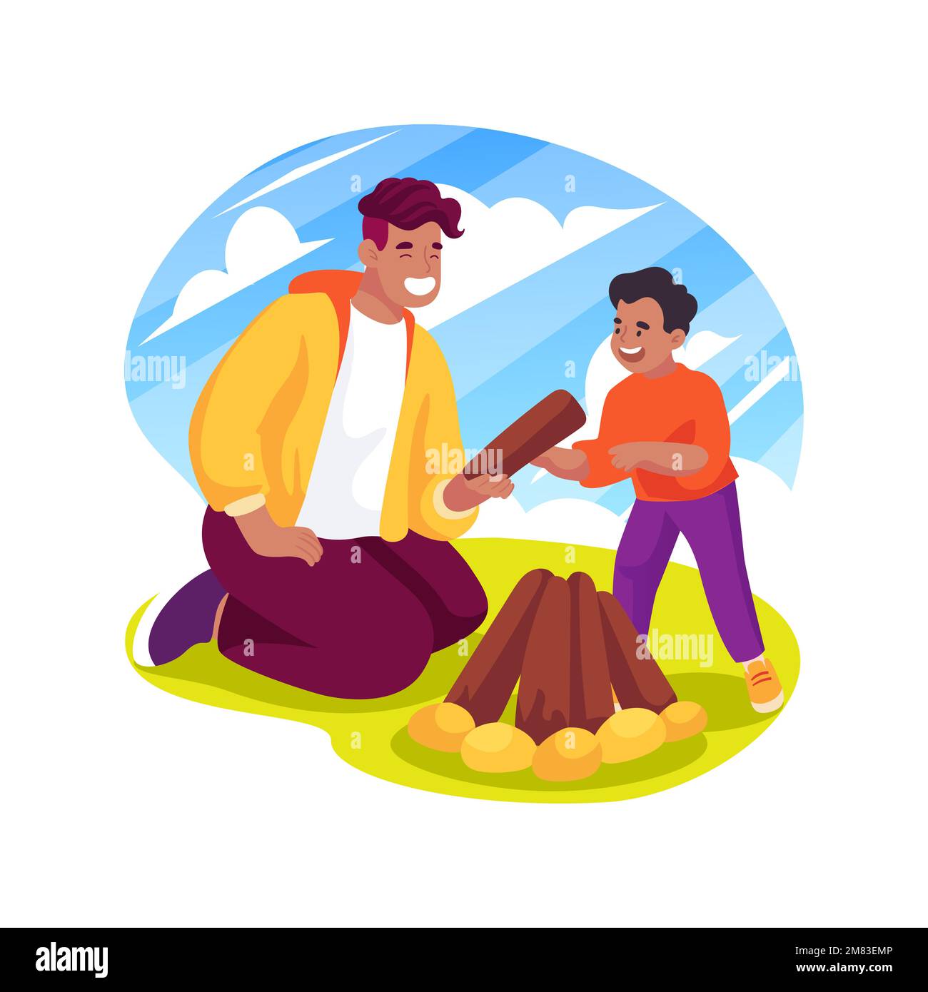 Build a campfire isolated cartoon vector illustration Stock Vector ... Build a campfire isolated cartoon vector illustration Stock Vector ...