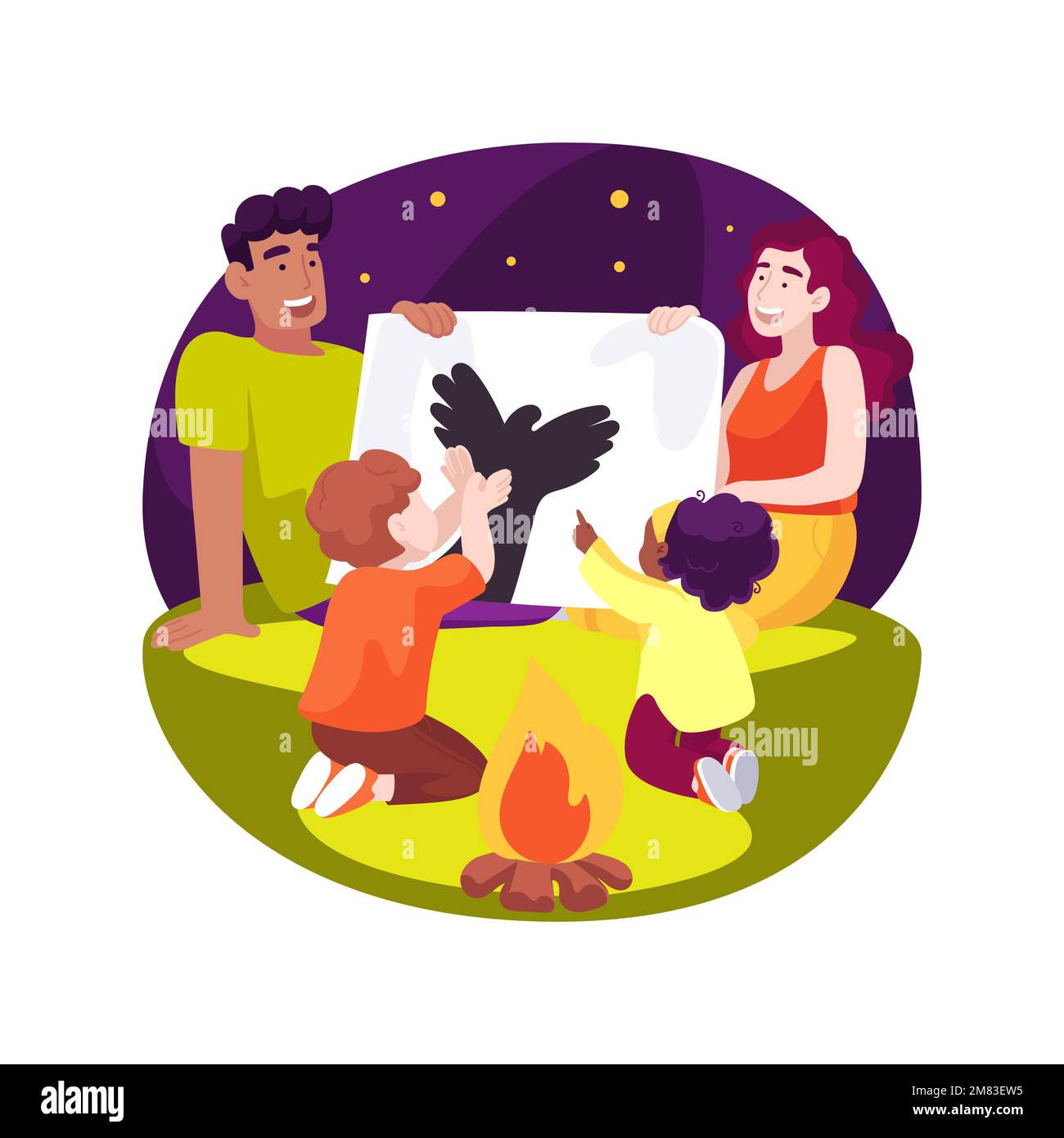 Shadow puppets isolated cartoon vector illustration Stock Vector Image ...