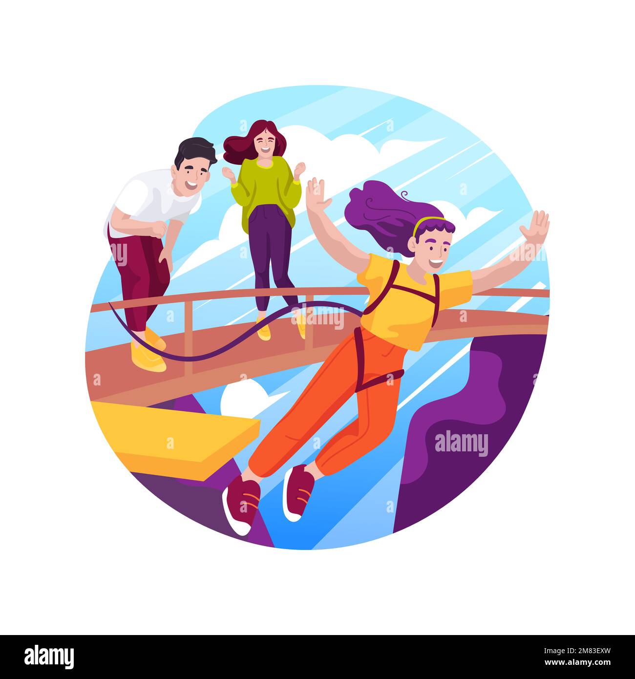Bungee jumping isolated cartoon vector illustration Stock Vector Image & Art - Alamy