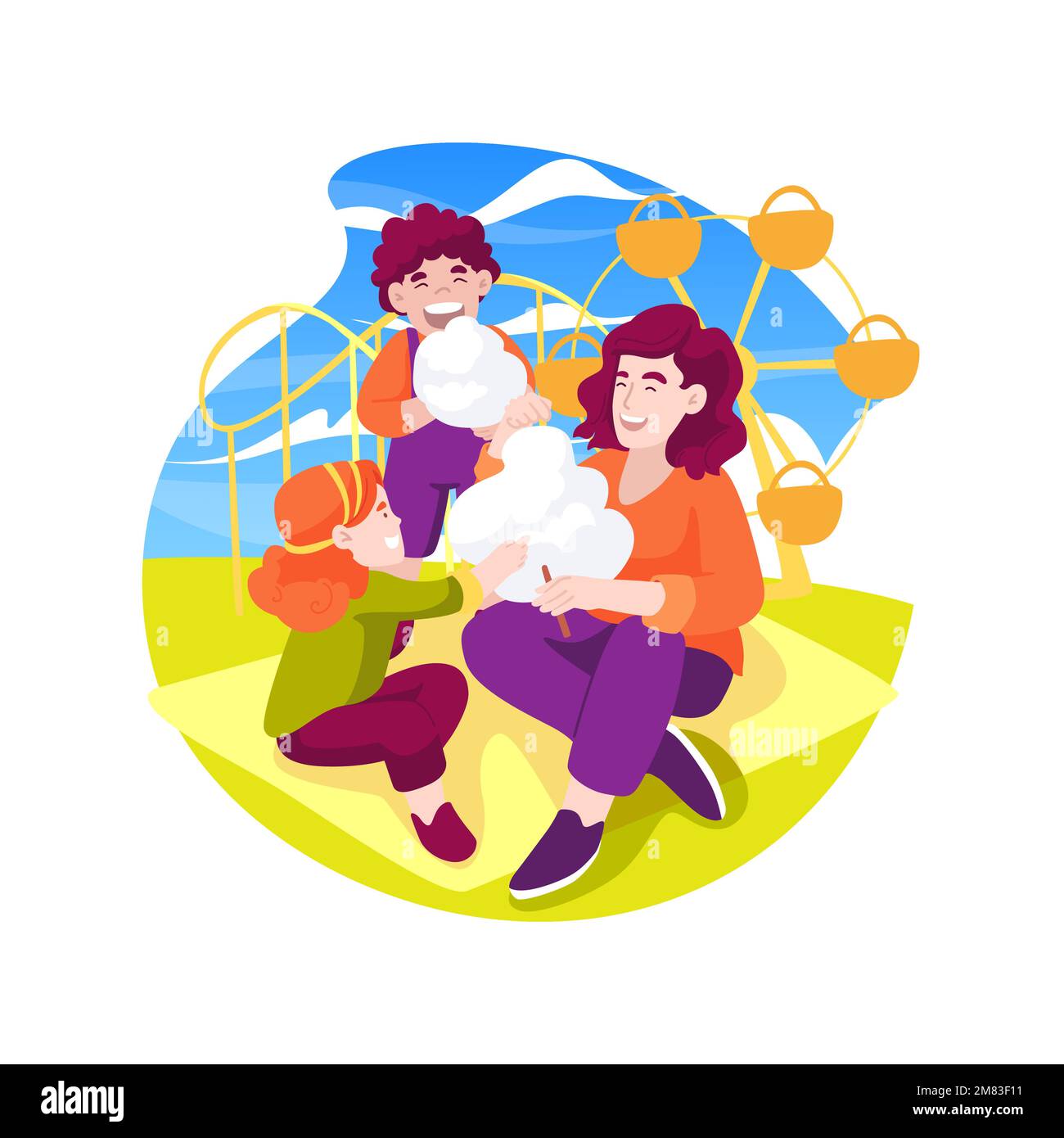 Cotton candy isolated cartoon vector illustration Stock Vector Image ...