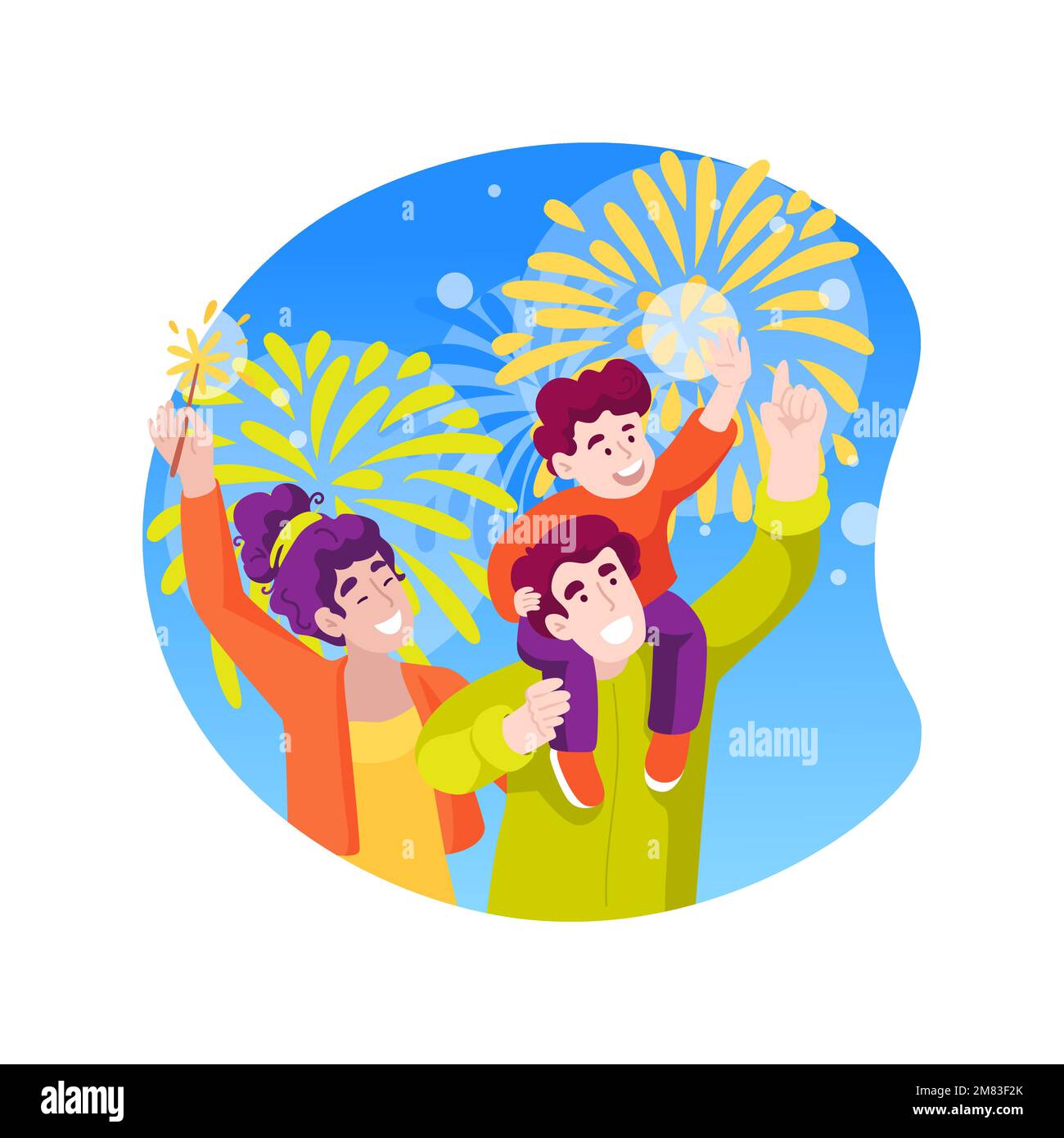 Fireworks isolated cartoon vector illustration Stock Vector Image & Art ...
