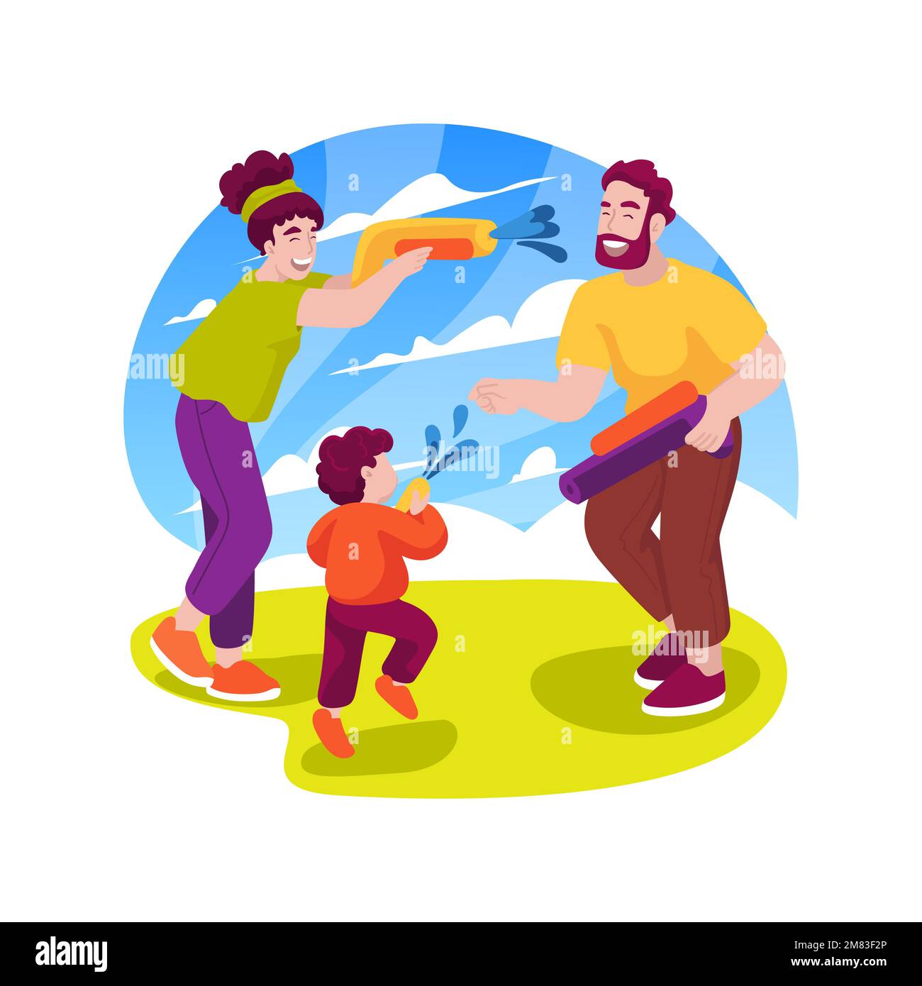 Squirt gun fun isolated cartoon vector illustration Stock Vector Image ...