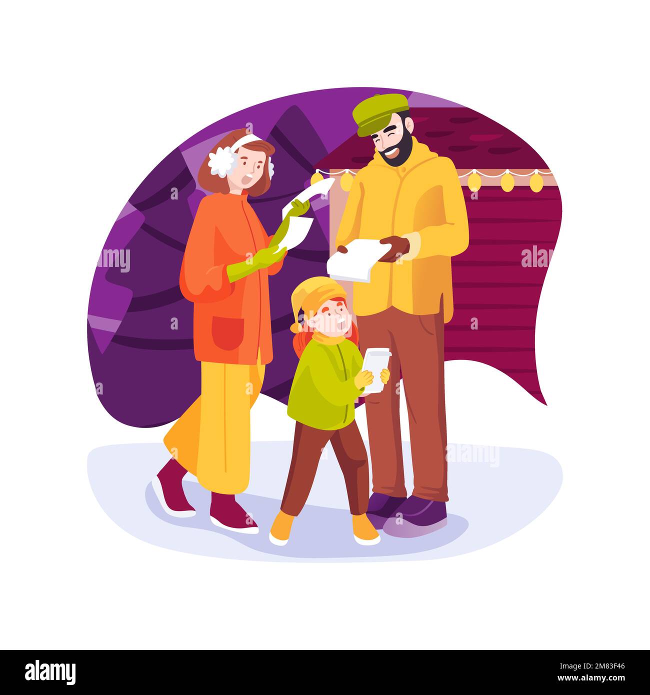 Caroling isolated cartoon vector illustration Stock Vector Image & Art ...