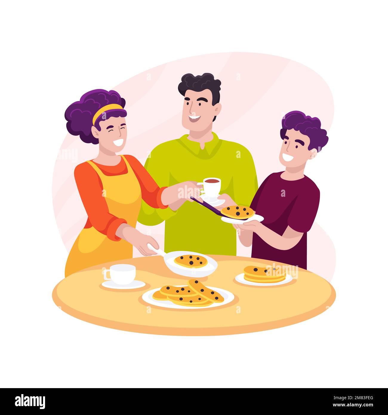 Making breakfast isolated cartoon vector illustration Stock Vector ...