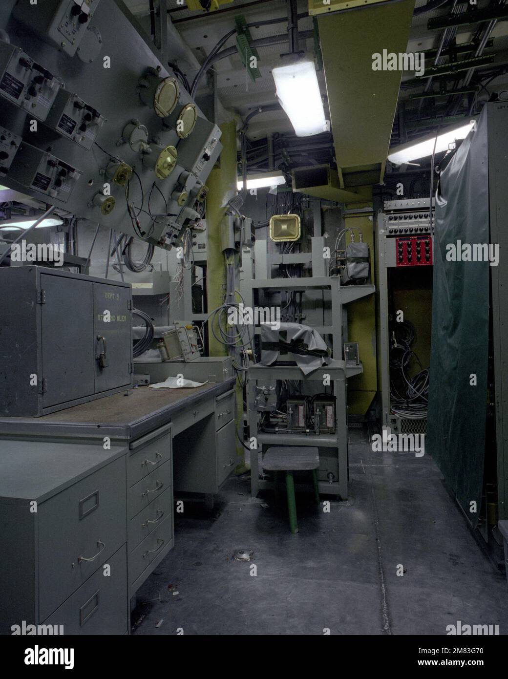A view of the communications center aboard the guided missile frigate ...