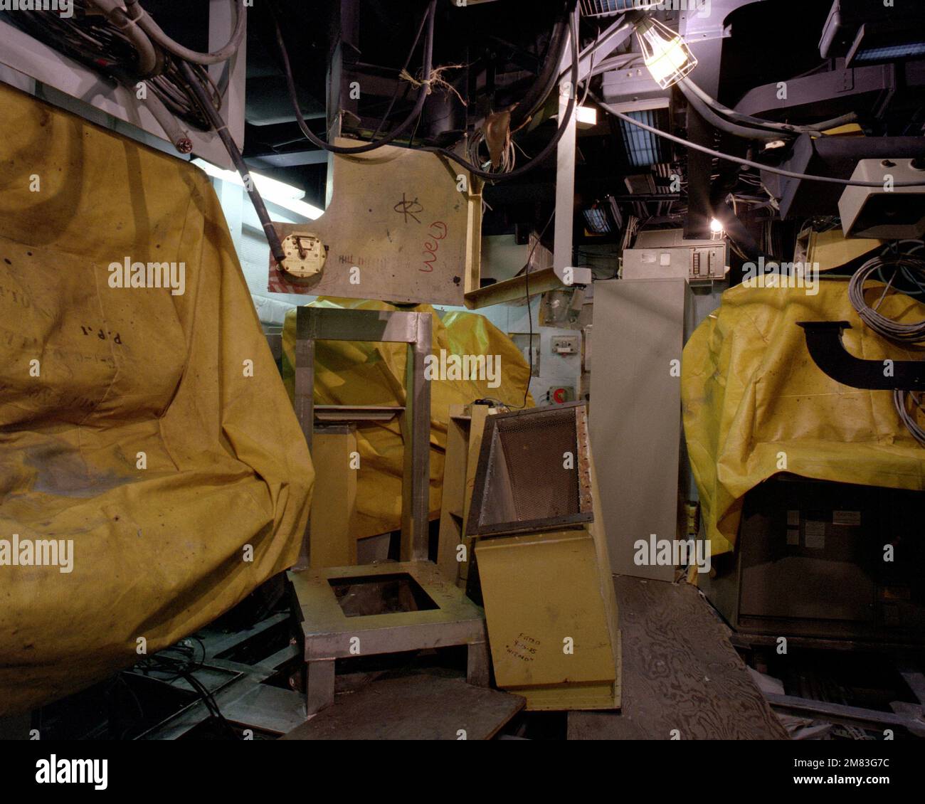 A view of the combat information center room aboard the guided missile ...