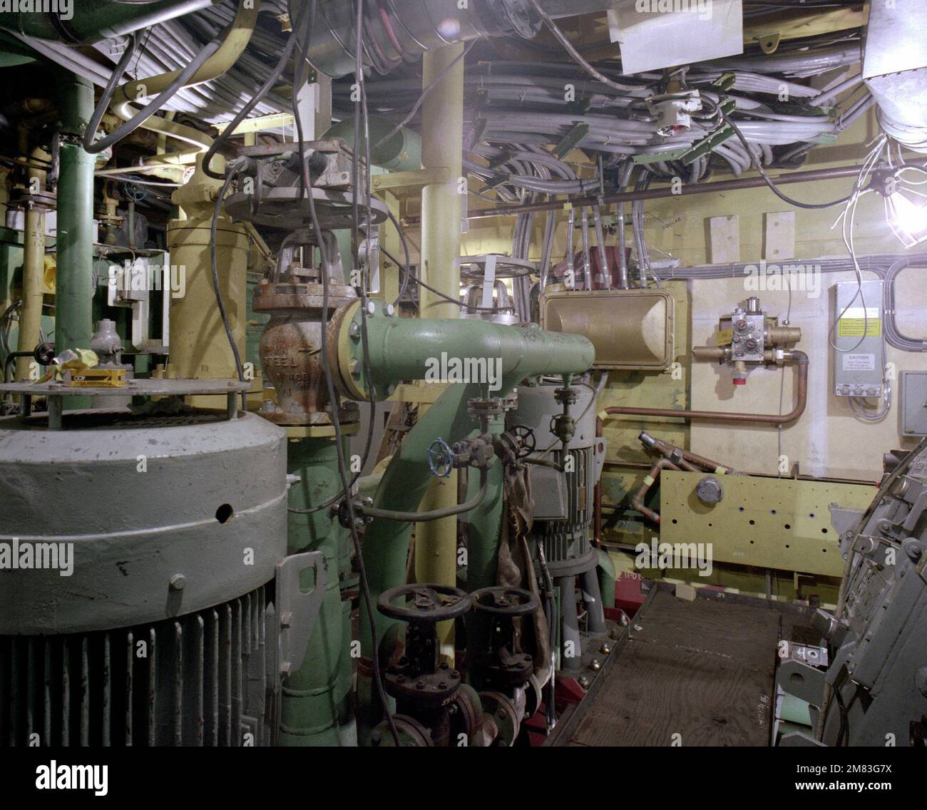 A view of the main engine room aboard the guided missile frigate RODNEY ...