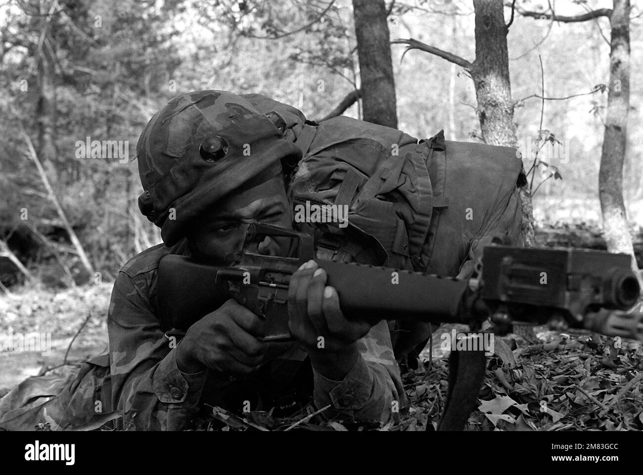 Multiple integrated laser engagement system Black and White Stock ...