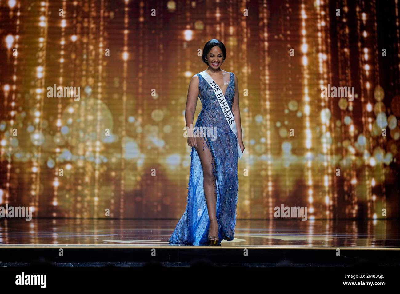 Miss The Bahamas Angel J. Cartwright takes part in the evening gown ...
