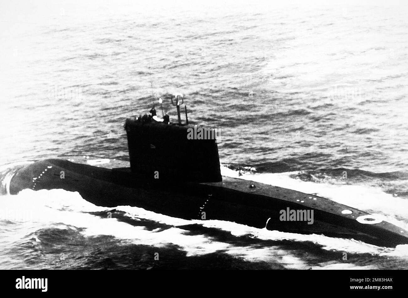 A port quarter view of a Soviet Kilo Class fast attack submarine ...
