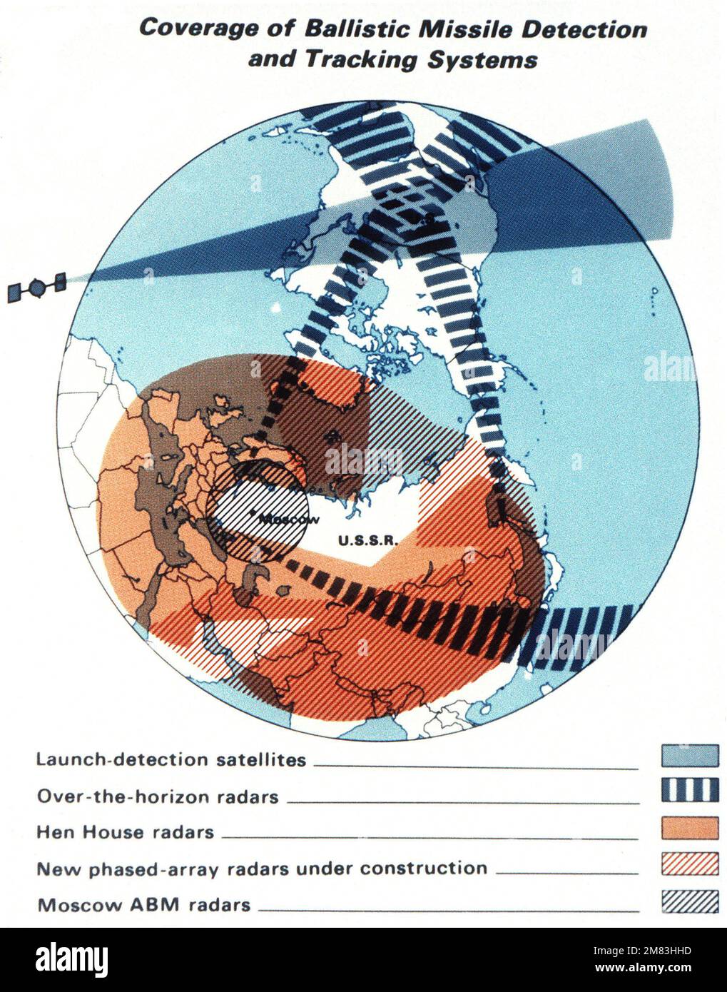 A Global Map Showing The Coverage Of Soviet Ballistic Missile Detection And Tracking Systems