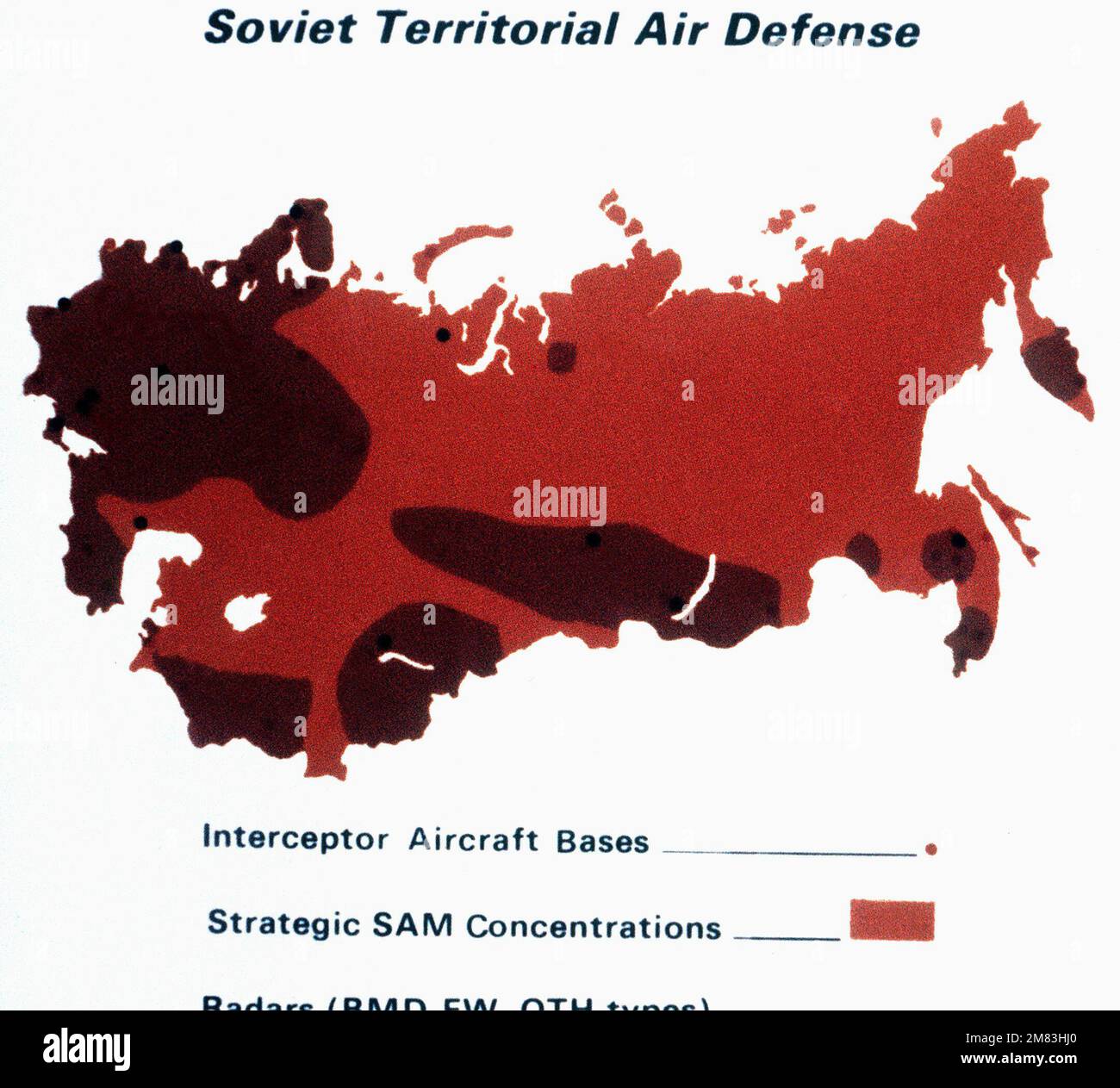 A map of the Soviet Union showing territorial air defense. From Soviet Military Power 1985 ...