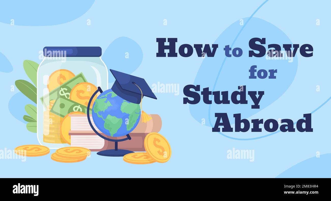 Savings for international education flat vector banner template Stock ...