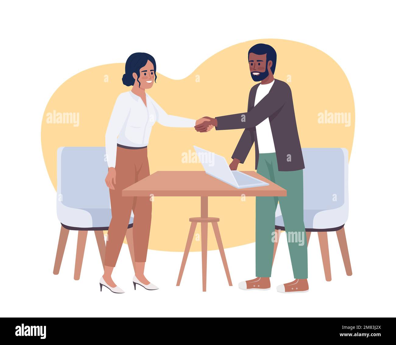 Successful job interview 2D vector isolated illustration Stock Vector Image & Art - Alamy