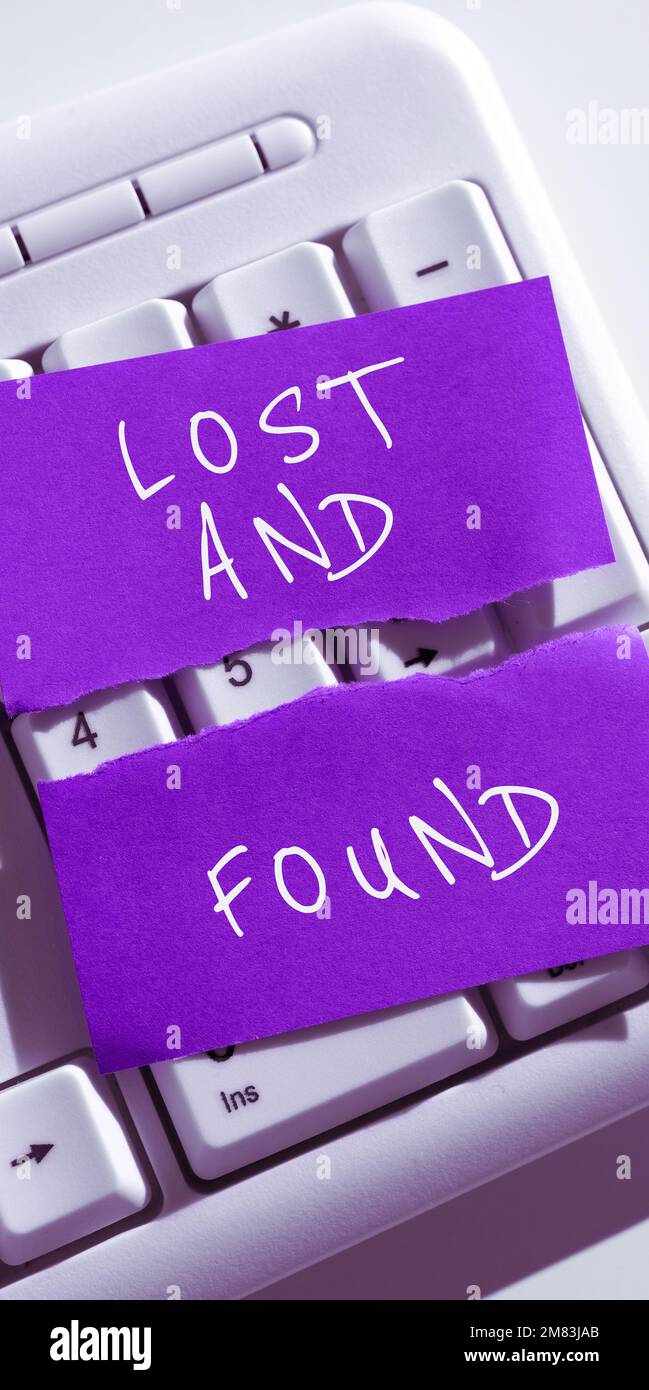 Text caption presenting Lost And Found. Business overview Place where ... Text caption presenting Lost And Found. Business overview Place where ...