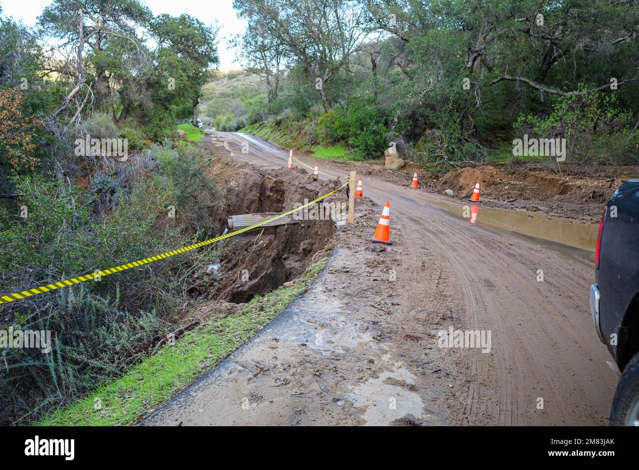 Santa Barbara, California, U.S.A. 11th Jan, 2023. A muddy and hazardous ...