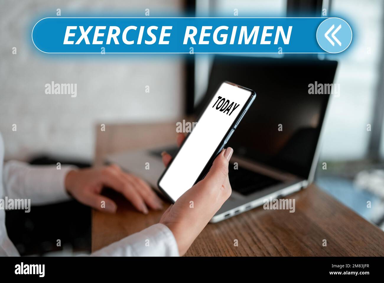 Hand writing sign Exercise Regimen. Internet Concept move body ...