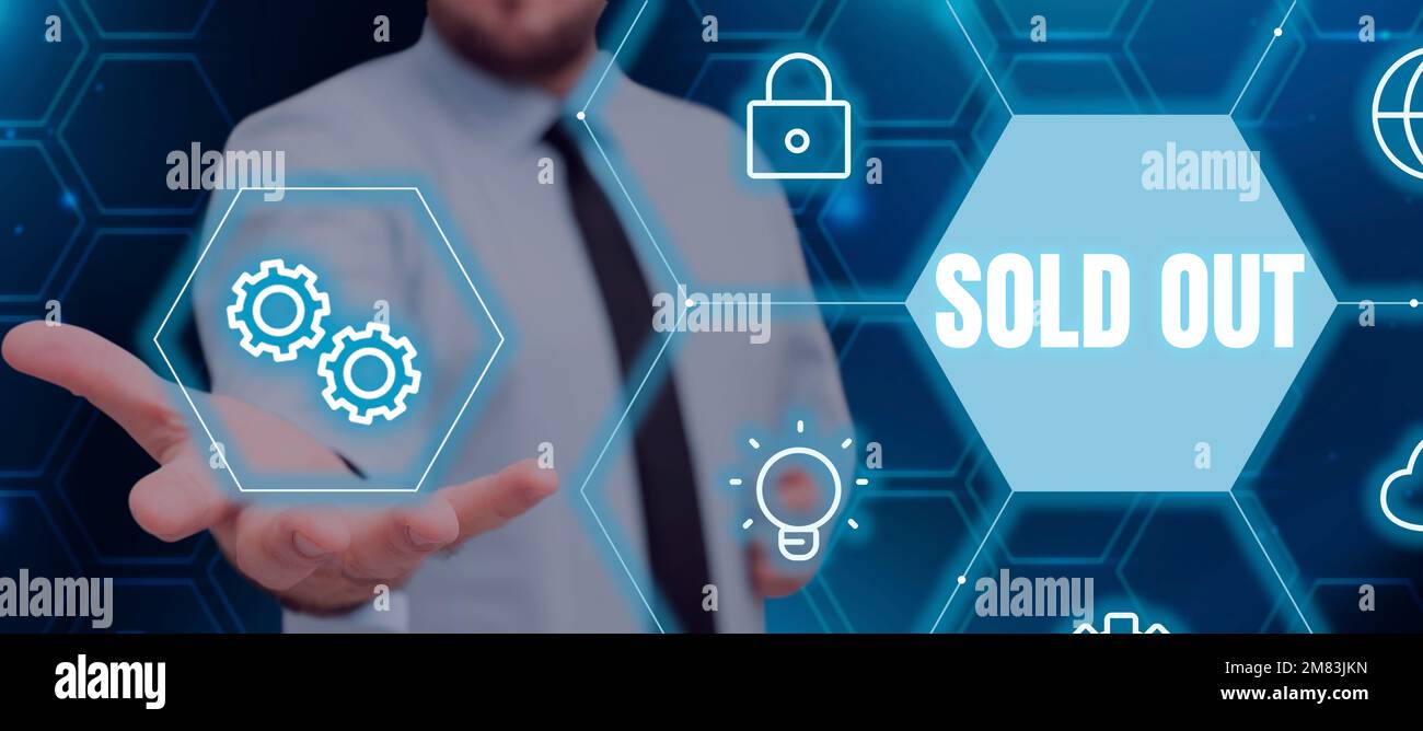 Sign displaying Sold Out. Word for Not available anymore outside the ...