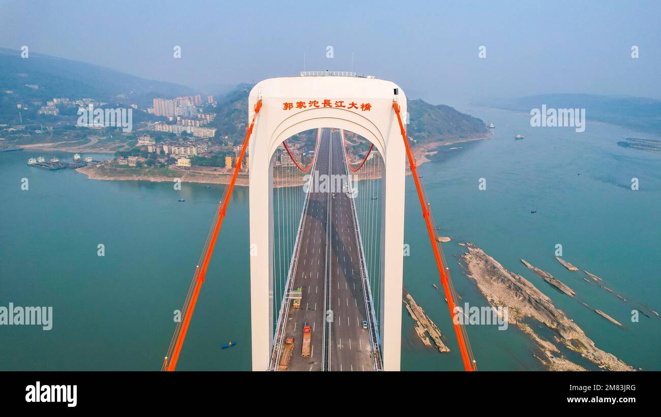 Aerial photo shows Guojiatuo Bridge in Chongqing, China, 9 January ...