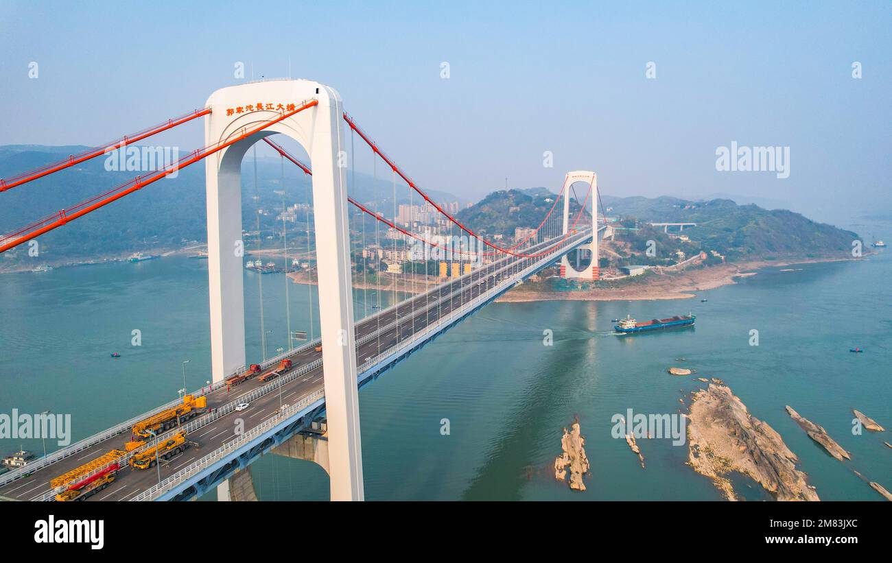 Aerial photo shows Guojiatuo Bridge in Chongqing, China, 9 January ...