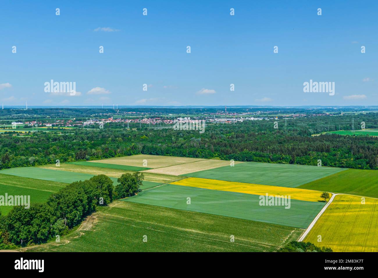 Aerial view to the region around the Sander Lake, a local recreation ...