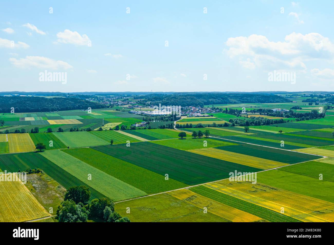 Aerial view to the region around the Sander Lake, a local recreation ...