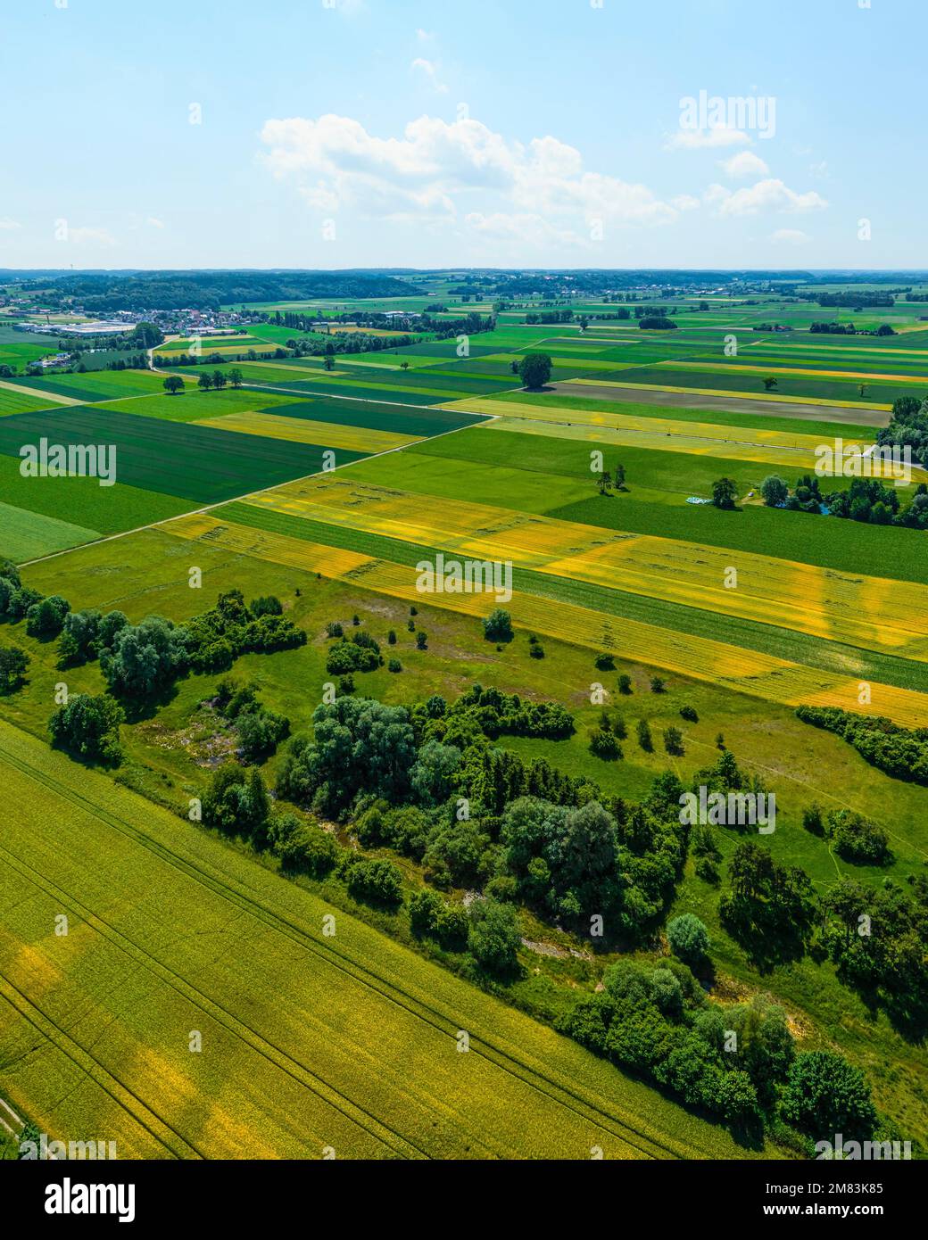 Aerial view to the region around the Sander Lake, a local recreation ...