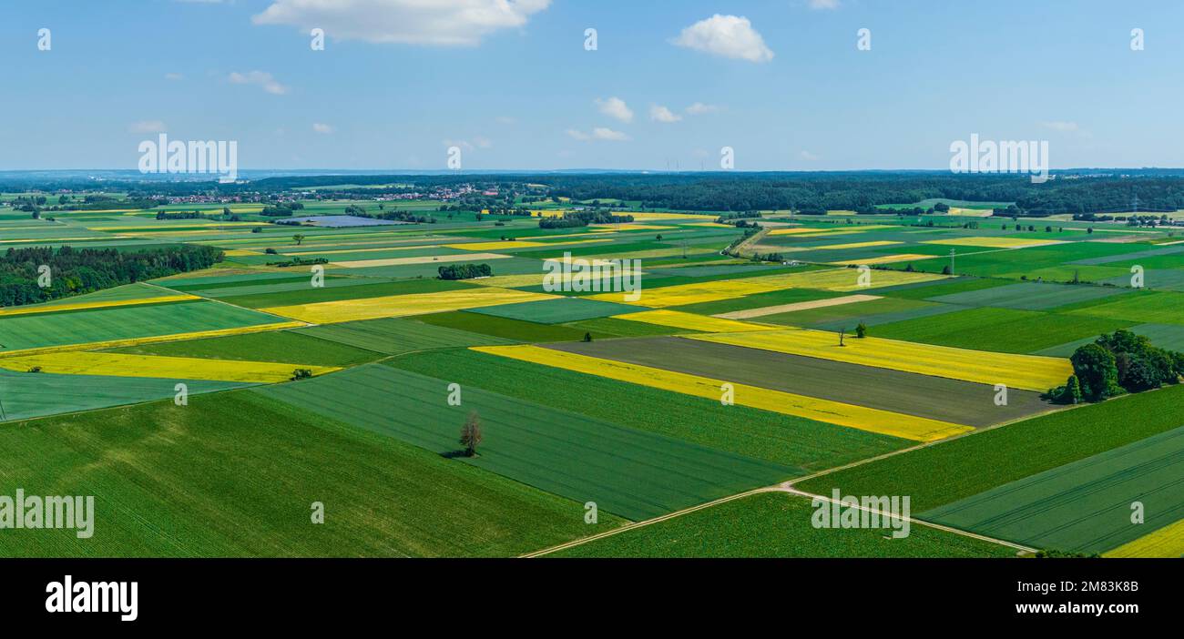 Aerial view to the region around the Sander Lake, a local recreation ...