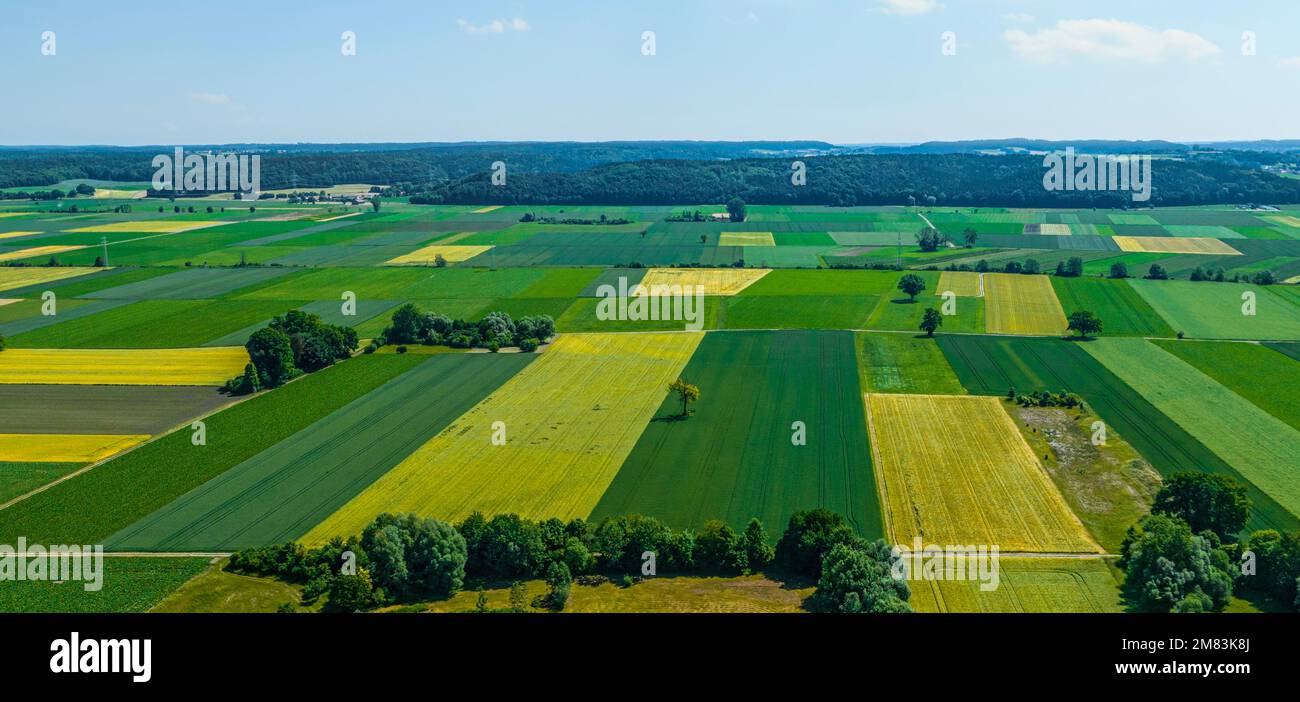 Aerial view to the region around the Sander Lake, a local recreation ...