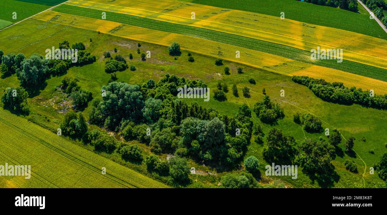 Aerial view to the region around the Sander Lake, a local recreation ...