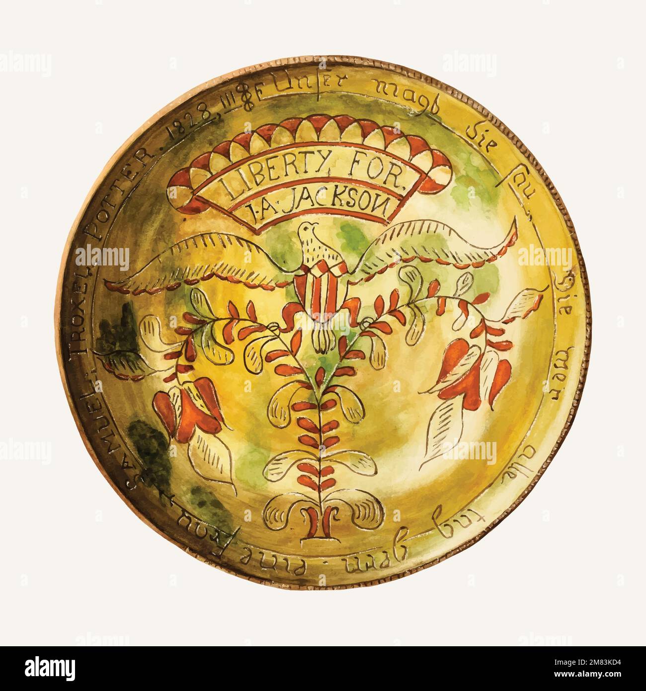 Vintage plate vector illustration, remixed from the artwork by Yolande ...