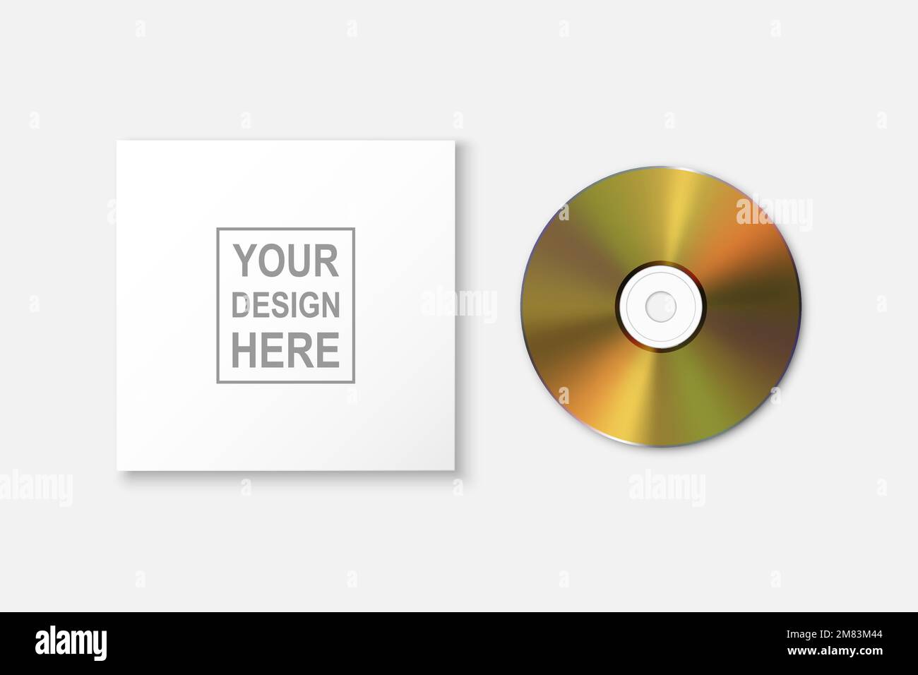 Vector Realistic Yellow CD, DVD with Paper Square Cover, Envelope, Case ...