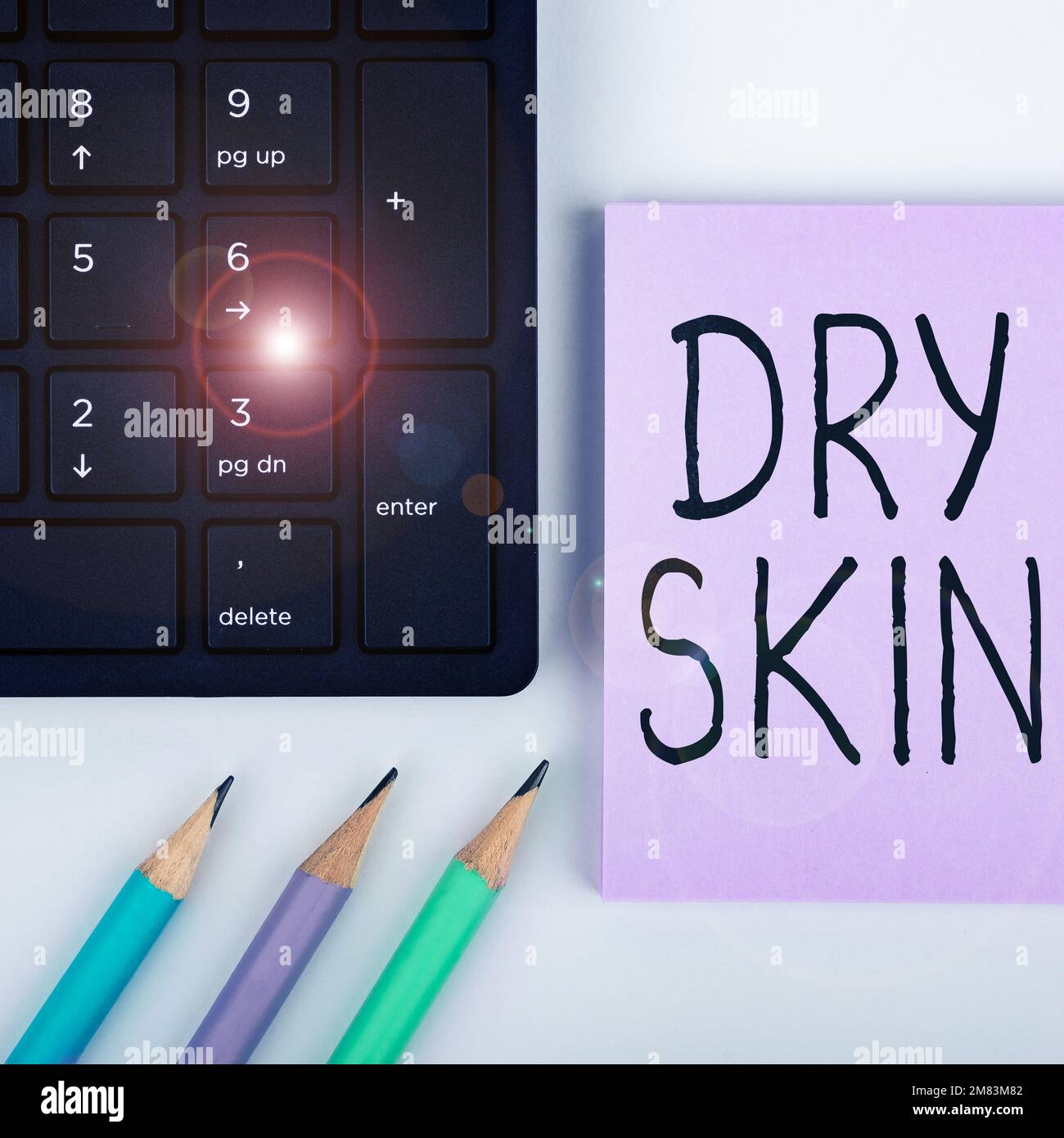 Hand writing sign Dry Skin. Business overview uncomfortable condition ...