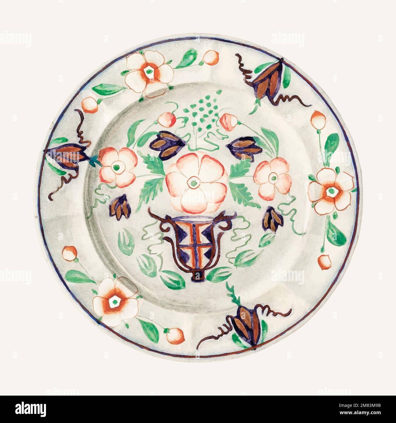 Vintage plate vector illustration, remixed from the artwork by Byron ...