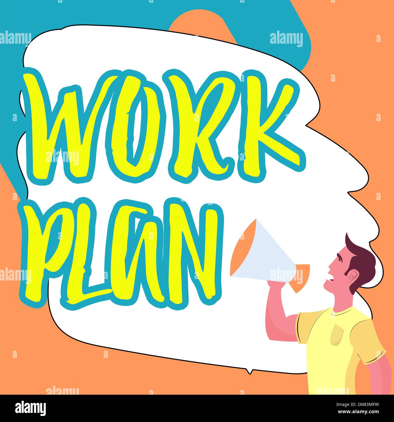 Inspiration showing sign Work Plan. Business overview project to be ...