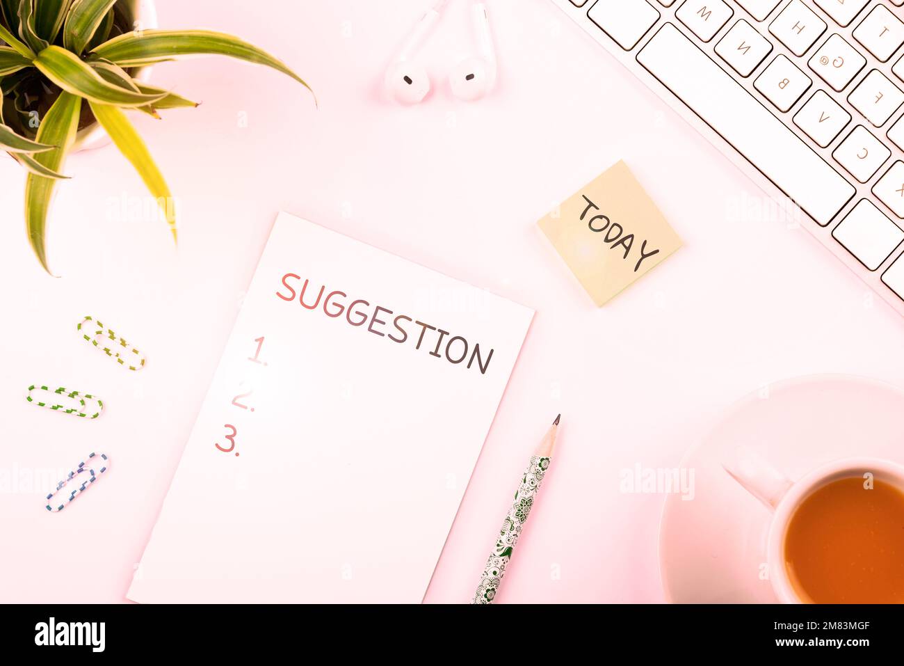 Text sign showing Suggestion. Internet Concept the process of one ...