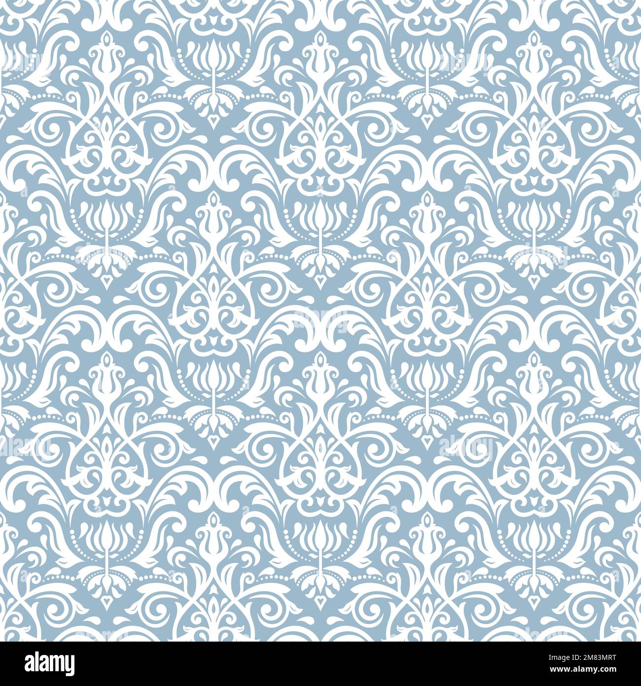 Classic seamless vector pattern. Damask orient blue and white ornament ...