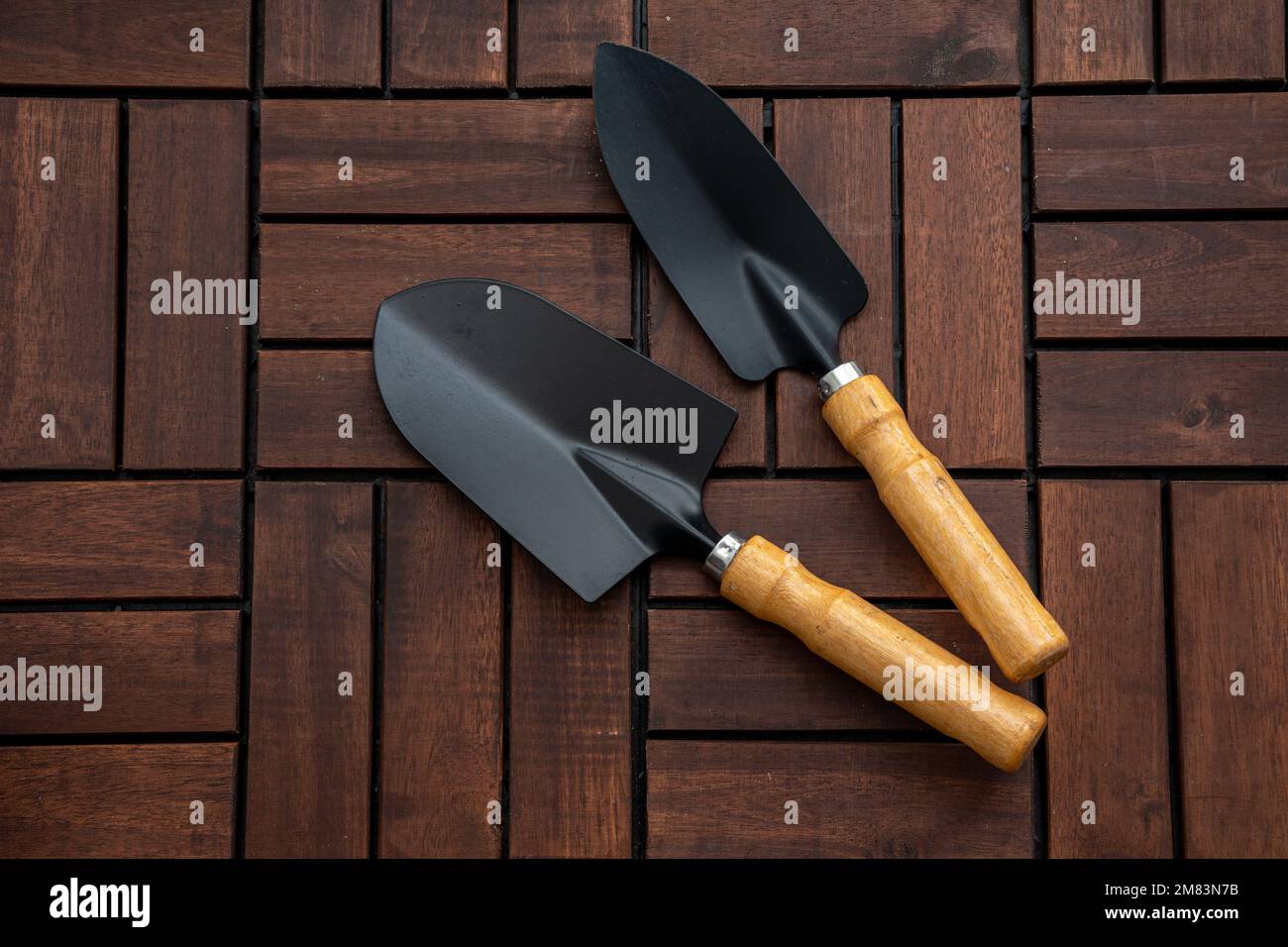 Garden tools wood from above hi-res stock photography and images - Alamy